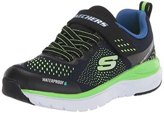 Skechers Gar&ccedil;on Ultra Groove Basket, Textile Bleu Marine avec Bordure Noire, 33.5 EU