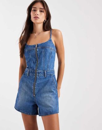 Levi's Combinaison en jean zipp&eacute;e - Bleu moyen
