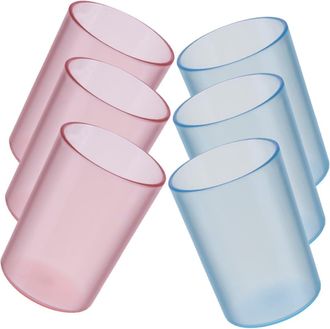 Angoily 6 St&uuml;ck Teiliges Transparente Mundsp&uuml;lbecher aus Bruchsicherem Wiederverwendbare Trink Zahnputzbecher f&uuml;r Badezimmer Leicht Tragbar Modisches Design i