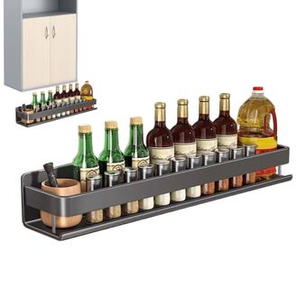 Generic Hängeregale, Schrank-Organizer, Speisekammer mit Metallregal ohne Bohren, Metall-Bohrregal, Wandmontierter Flaschenhalter, Badezimmer-Organizer, Mande