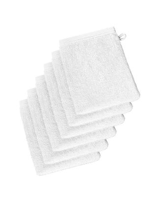 De Witte Lietaer 199514 Wellness Waschlappen, Baumwolle, 15 x 22 cm, 6er-Set, wei&szlig;, 15x22 cm
