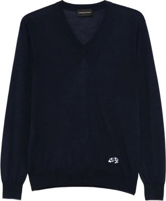 Gabriele Pasini pull à col v - Bleu