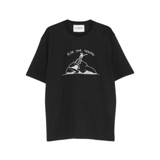 Iceberg Homme, Tops, Noir, Taille: XL T-shirt &agrave; col rond brod&eacute;