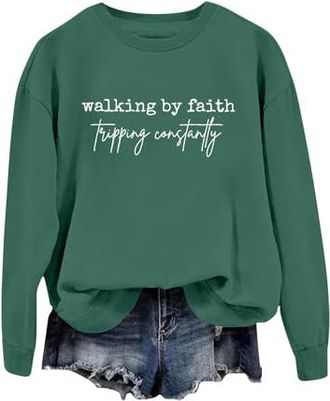 Generic Pull pour femme - Sans capuche - Imprim&eacute; graphique - Haut surdimensionn&eacute; - Col rond - Manches longues - Automne - Hiver - D&eacute;contract&eacute; - Confortable - 