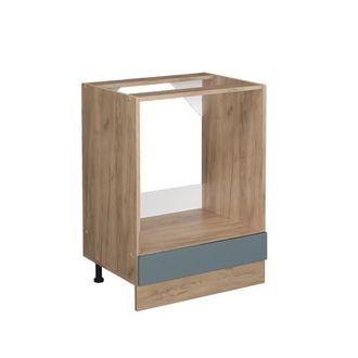 Vicco Meuble pour Four R-Line, Bleu-Gris/Ch&ecirc;ne de Force dor&eacute;, 60 cm sans Plan de Travail