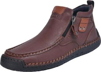Generic Bottines Chukka faites &agrave; la main en cuir de qualit&eacute; sup&eacute;rieure pour homme - Chaussures de conduite l&eacute;g&egrave;res &agrave; enfiler avec fermeture &eacute;clair lat&eacute;rale po