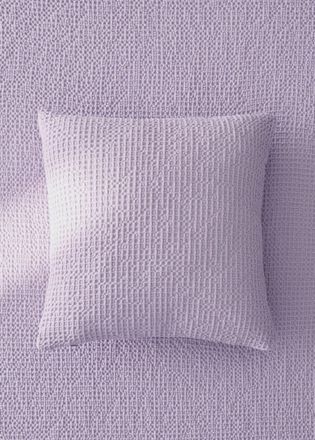 Mango Housse de coussin lit enfant en coton garment dyed gaufr&eacute; 40x40 cm violet clair/pastel - Home - 40x40cm - MANGO HOME