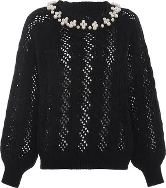 Faina Strickpullover Damen schwarz