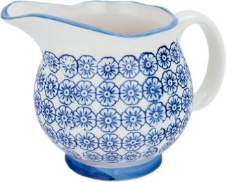 Nicola Spring Handgedruckter Milchkrug - 300ml - Marine