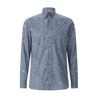 Etro Baumwollhemd mit durchgehendem Blumenprint - - Shirts - Herren - Blau - 3XL