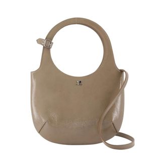 Courr&egrave;ges Braune Lederhandtasche Doppelter Verschlei&szlig; - - Bags - Damen - Braun - ONE SIZE