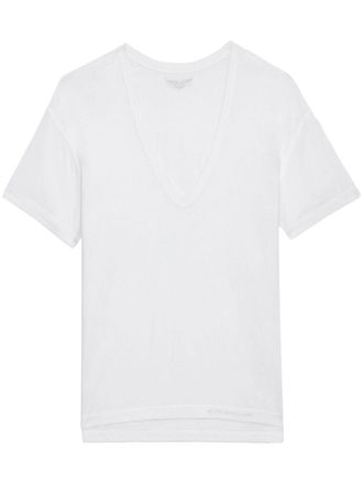 Zadig&Voltaire t-shirt à col v - Blanc