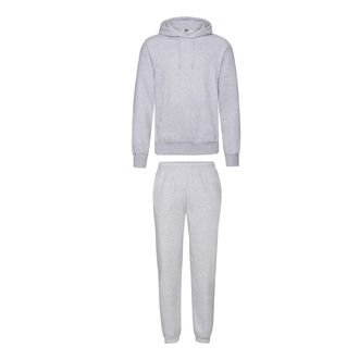 Fruit Of The Loom 2er-Set Fruit of the Loom Hausanzug Sportanzug Jogginghose & Kapuzensweatshirt (XXl, Grau)