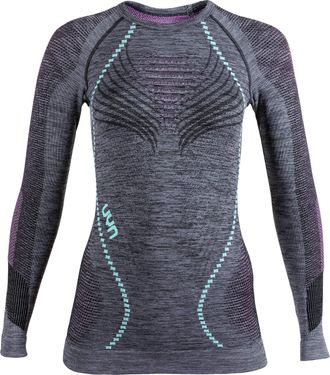 UYN Damen Unterhemd Ambityon UW Unterhemd, Black Melange/Pink/Aqua, L/XL, U100023