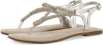 Gioseppo POUSSAN Sandales plates pour femme Argent&eacute; 37 EU, argent m&eacute;tallique, 37 EU