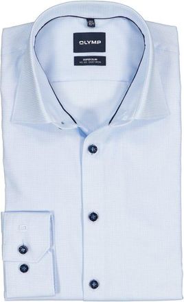 Olymp Herren Hemd blau Baumwoll-Stretch