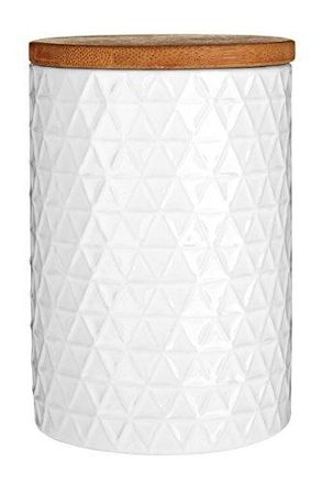 Premier Housewares wei&szlig; Tri Tee Kaffee Zucker Kanister Bambus Deckel K&uuml;che Lebensmittel Vorratsdose Geome Dolomite and White Tri Canister 10x10x15