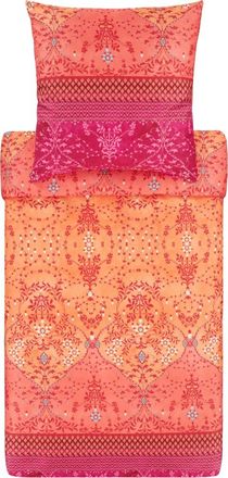 Bassetti ORTIGIA Bettwäsche + 2 Kissenhüllen aus 100% Baumwollsatin in der Farbe Orange O1, Maße: 200x200 + 2 K 80x80 cm - 9321868
