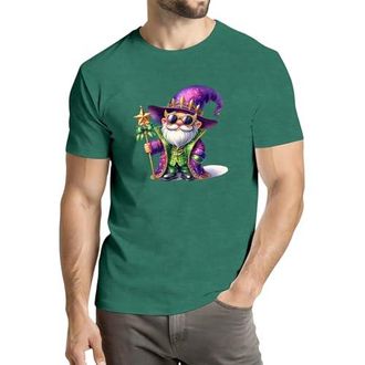 Generic T-shirt Mardi Gras pour homme - Imprim&eacute; nain de nain &agrave; col ras du cou - T-shirt d&eacute;contract&eacute; tendance pour carnaval, voyage quotidien, Vert, 4XL