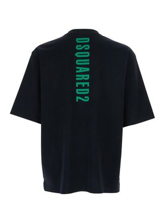 Dsquared2 Mens T-Shirt With Back Logo - Black Cotton T-Shirts And Polos