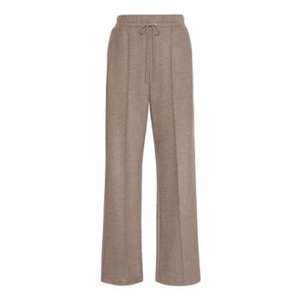 Max Mara Jersey-Drap-Schlaghose mit Kordelzug und gerippter Naht vorne - - Trousers - Damen - Braun - S