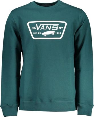 Vans Homme, Sweatshirts et sweats &agrave; capuche, Vert, Taille: XS SweaT-shirt vert &agrave; manches longues avec impression