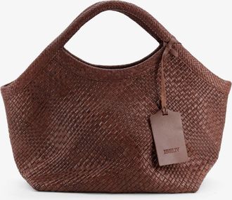 Ibeliv Pure Large vegetable-tanned leather handbag with a woven pattern - IBELIV - gender_Woman