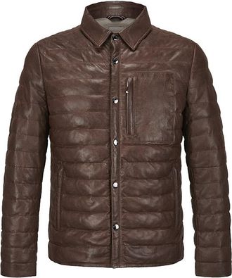 Milestone Herren Steppjacke braun Lammleder