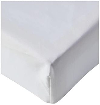 Amazon Basics Drap-Housse, Coton, 180 x 200 x 30 cm, Blanc