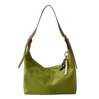 Generic Sac &agrave; main fourre-tout en daim synth&eacute;tique de couleur unie - Sac &agrave; raviolis souple - Sac r&eacute;tro pour filles et femmes - Cadeau danniversaire, Vert, 11.