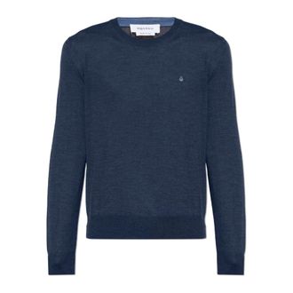 Alexander McQueen Wollpullover mit Rundhalsausschnitt - - Knitwear - Herren - Blau - M