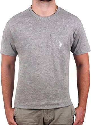 U.S.Polo Association T-Shirt &agrave; col Rond et Poche pour Homme (Groupe de Couleur 2 sur 2), Gris, Taille S