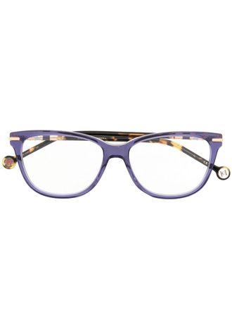 Carolina Herrera Brille mit breitem Gestell - Violett
