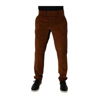 Dolce & Gabbana Dunkelbraune Corduroy Skinny Denim Jeans - - Trousers - Herren - Braun - M