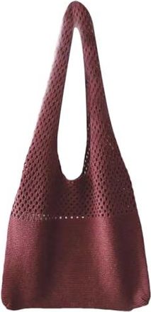 Generic Sac de plage au crochet - Sacs de courses r&eacute;utilisables, sac fourre-tout esth&eacute;ique d&eacute;t&eacute;, sac &agrave; main &eacute;lastique tendance de luxe pour femme | Sacs &agrave; ban