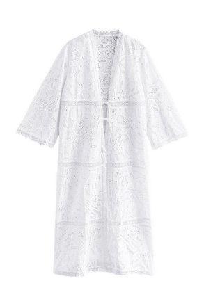 Next Strandkleid Offener Cover-up mit Stickerei aus 100 % Baumwolle (1-tlg)