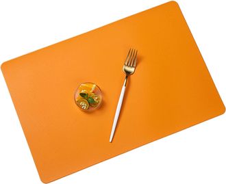 Railonch Lederoptik Tischsets, 4 Stück/6 Stück Platzsets, Abwaschbar rutschfest Platzdeckchen, Schmutzabweisend Platzmatte für Küche Restaurant, 45 x 29cm (Ora