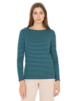 Cecil Damen 3227847 Gestreiftes Shirt, Dark Sea Green, XXL
