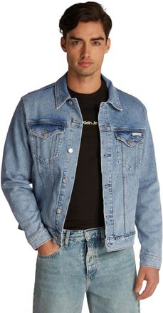 Calvin Klein Herren Jeansjacke Slim Denim Jacket Brusttaschen, Blau (Denim Light), XXL