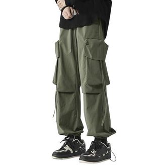 Generic Pantalon cargo dhiver doubl&eacute; en polaire pour homme, grande taille, style am&eacute;ricain, pantalon dext&eacute;rieur, vert militaire, 4XL