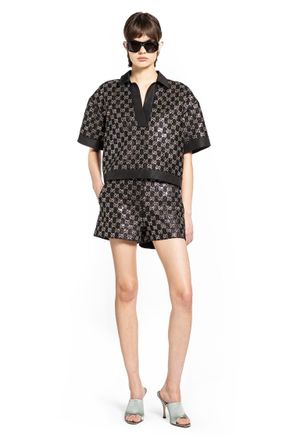 Gucci Embroidered Wool Tweed Lam&eacute; Top