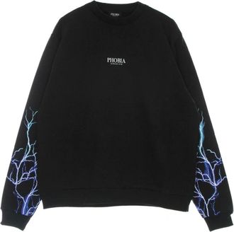 Phobia Archive Homme, Sweatshirts et sweats &agrave; capuche, Noir, Taille: S Lightning Crewneck SweaT-shirt