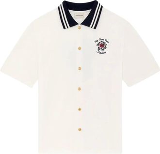 Dr&ocirc;le de Monsieur Homme, Chemises, Blanc, Taille: XL Chemise Piqu&eacute;e Slogan Rose