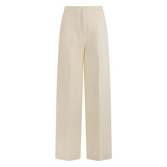 Fabiana Filippi Femme, Pantalons, Beige, Taille: 42 FR Pantalon Palazzo en Twill &agrave; Taille Haute