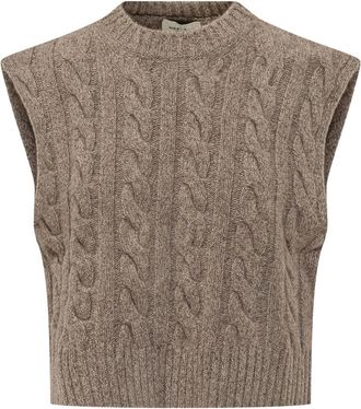 Max Mara Gilet en maille torsad&eacute;e Clown - Femme - Pulls - Brun - Taille: 42 FR