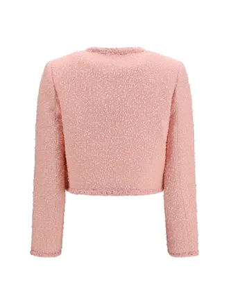 Self Portrait Womens Boucl&eacute; Jacket Pink