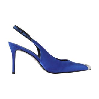 Just Cavalli Femme, Chaussures, Bleu, Taille: 40 EU Talons Hauts Slingback Métalliques Bleus