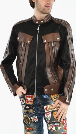 Dsquared2 Zweifarbige Satinjacke mit Rei&szlig;verschl&uuml;ssen an den &Auml;rmeln Dsquared2