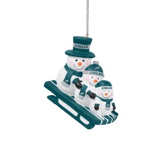 Foco NFL Philadelphia Eagles Baumschmuck Schneemann Rodeln Snowmen Sledding Anh&auml;nger Ornament Weihnachtsbaum