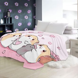 Generic Luxuri&ouml;se Decke Niedlicher Hamster mit Cartoon-Design super weich leicht, Bedruckt Fleece ganzj&auml;hrig warm und gem&uuml;tlich Farbe Super Weiche Flanelldeck